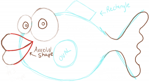 How to Draw Cartoon Fish with Basic Shapes for Kids – How to Draw Step ...