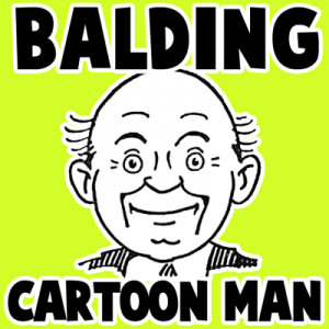 How to Draw a Cartoon Bald Man with Simple Shapes, Letters, and Numbers ...