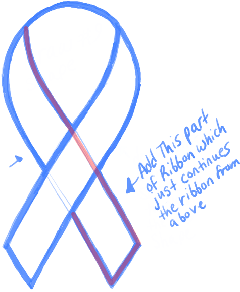 Cancer Ribbon Outline Drawing