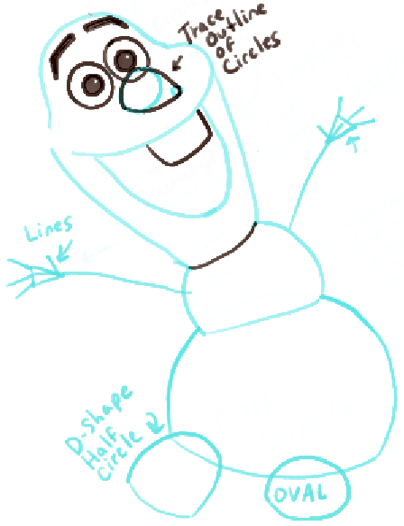 Frozen Olaf Drawing Step By Step