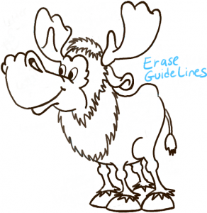 How to Draw a Cartoon Moose with Step by Step Lesson – How to Draw Step ...