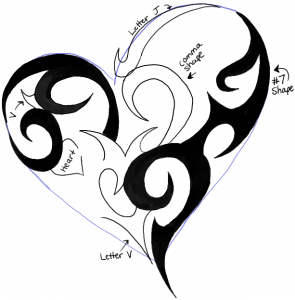 How to Draw a Tribal Heart Tattoo Design in Easy Steps Tutorial – How ...