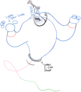How to Draw the Genie from Disneys Aladdin Step by Step Drawing ...