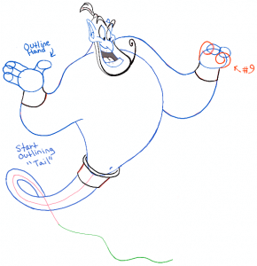 How to Draw the Genie from Disneys Aladdin Step by Step Drawing ...