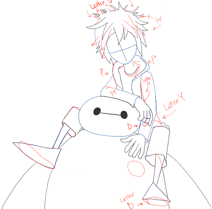 Hiro And Baymax Drawing