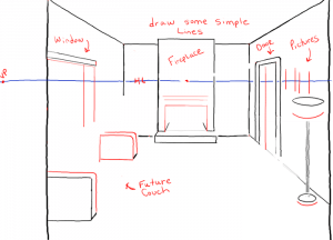 How to Draw a Room with Perspective Drawing Tutorial of a Living Room ...