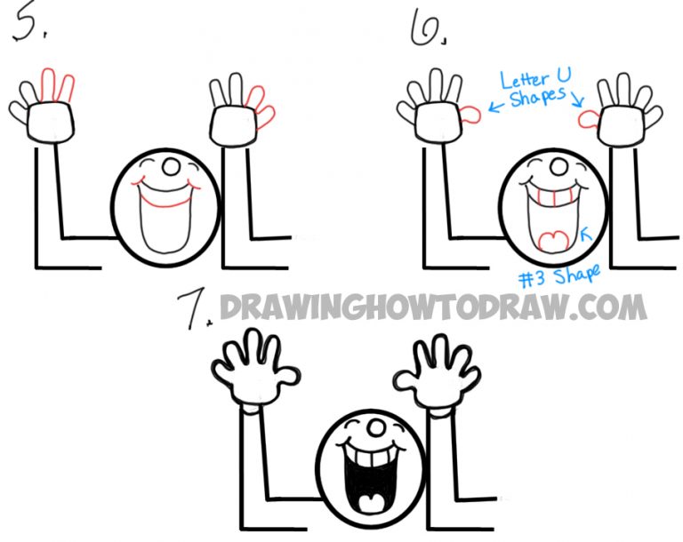How to Draw LOL Laughing Guy from the Word LOL – Easy Step by Step ...