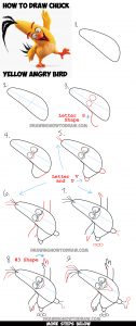 How to Draw Chuck the Yellow Bird from The Angry Birds Movie – How to ...