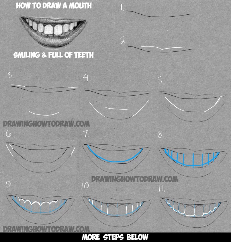 How To Draw Realistic Lips And Teeth Lipstutorial Org
