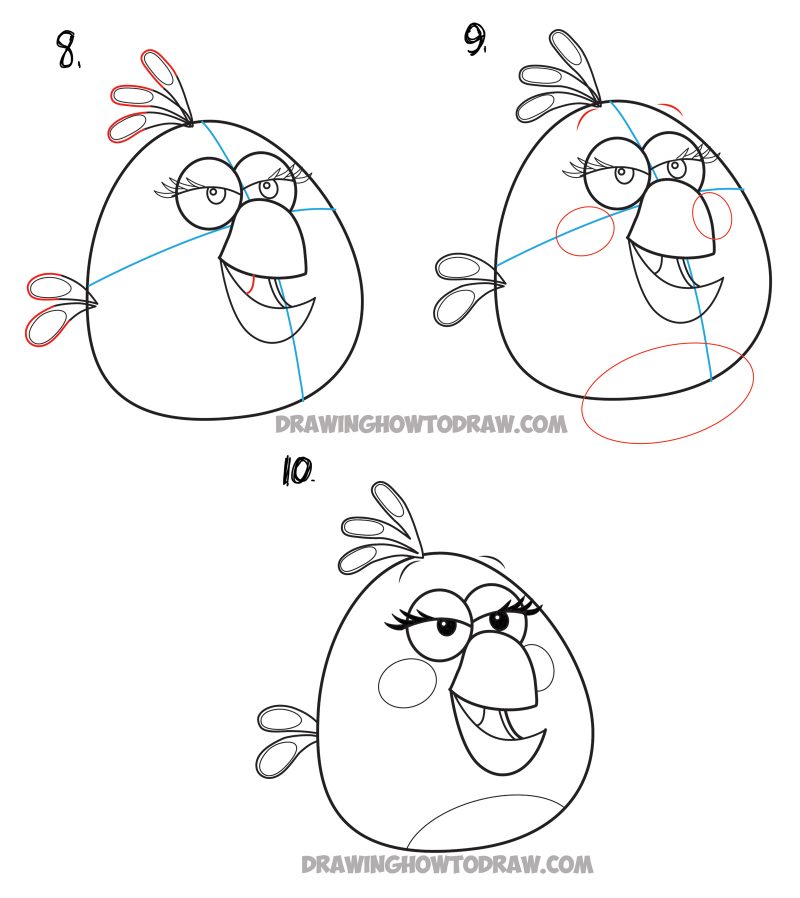 How to Draw Matilda – the White Angry Bird – from The Angry Birds Movie ...