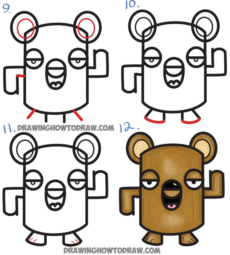 How to Draw a Cartoon Bear from the Word Bear – Bear Word Cartoon ...