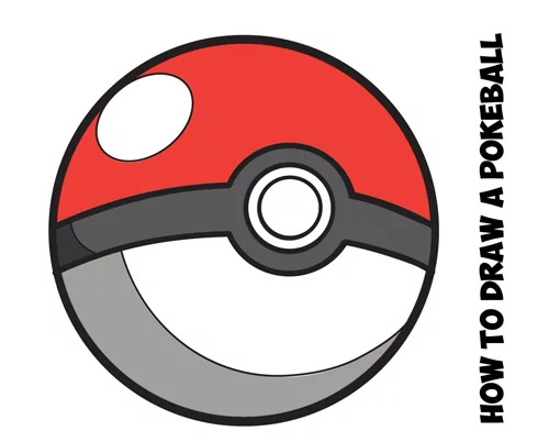 How To Draw An Open Pokeball