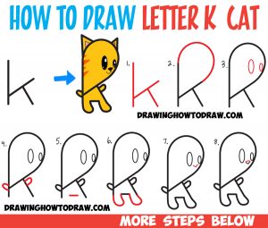 Huge Guide to Drawing Cartoon Characters from Lowercase Letter k – Easy ...