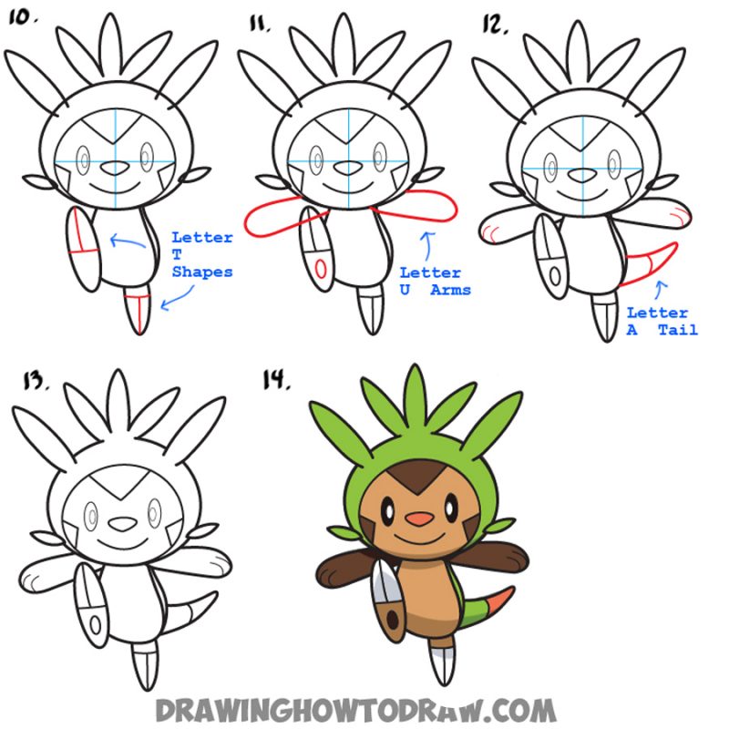 How to Draw Chespin from Pokemon Easy Step by Step Drawing Tutorial ...