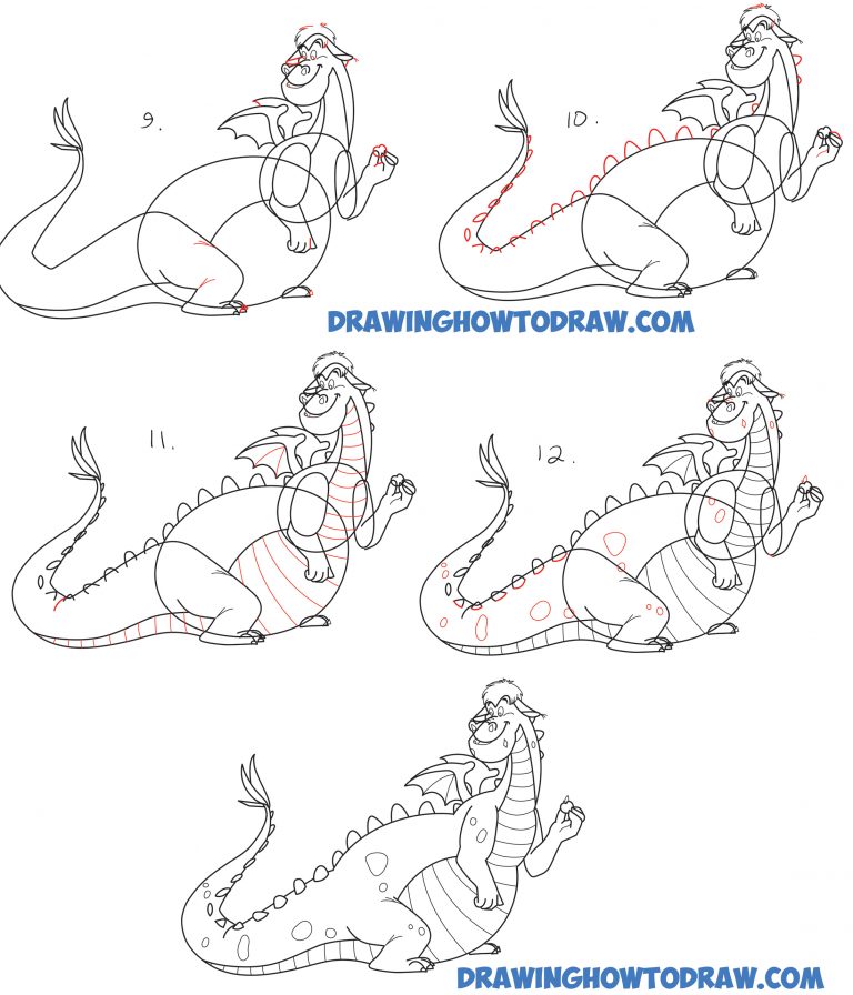 How to Draw Elliot from Disney’s Cartoon Version of Pete’s Dragon – How ...