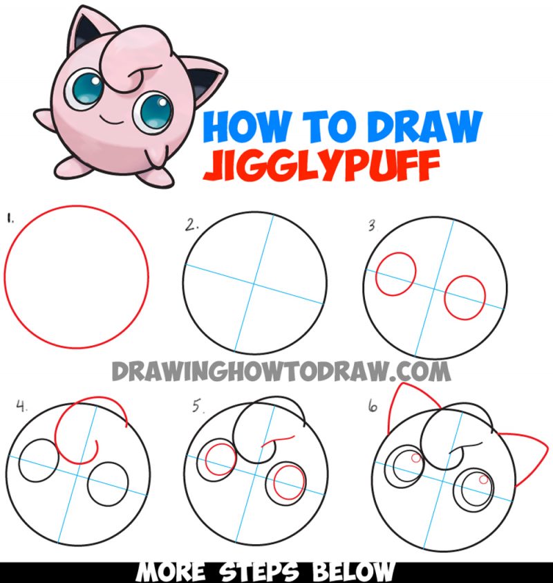 How to Draw Jigglypuff from Pokemon – Easy Step by Step Drawing ...