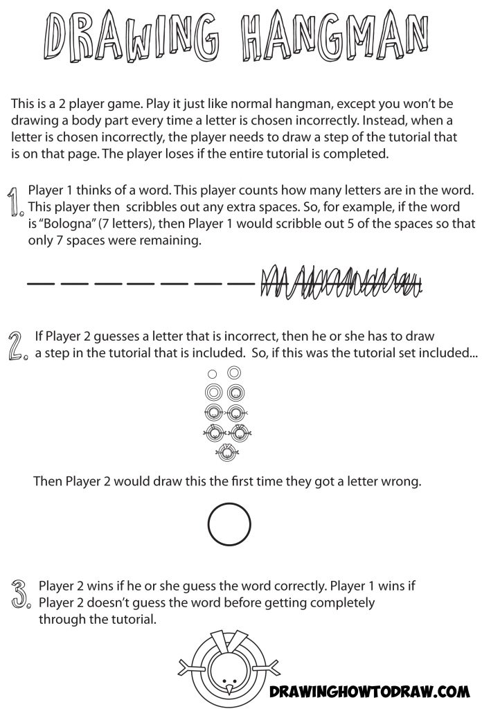 Play Drawing Hangman with these Free Drawing Hangman Sheets from Our ...