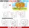 How to Draw Fall / Autumn Scene from the Word “Fall” – Easy Cartoon Drawing Tutorial and Art ...