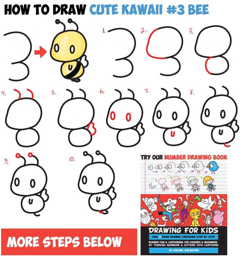How to Draw Cute Chibi / Kawaii Characters with Number 3 Shapes – Easy ...