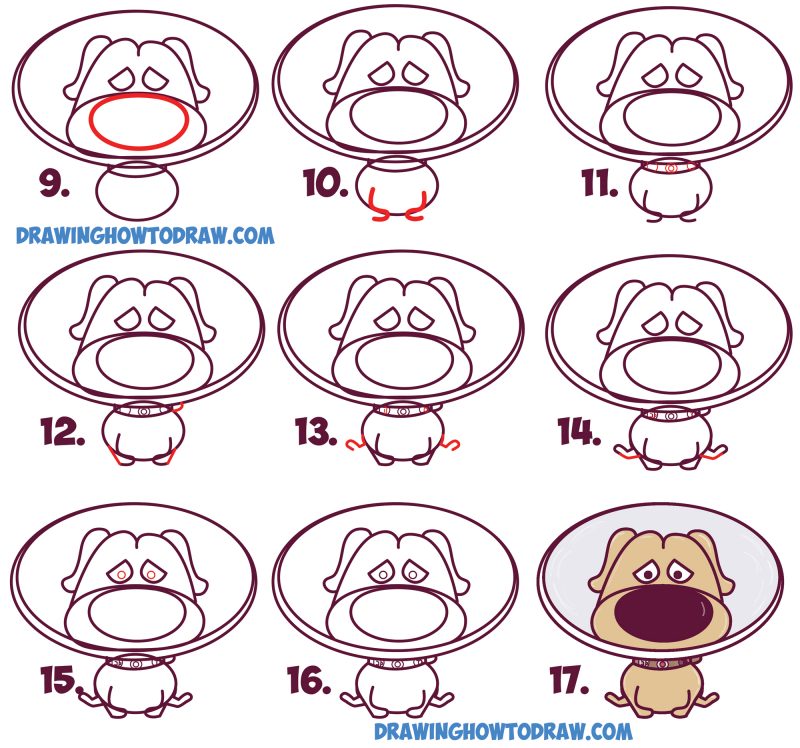 How to Draw Dug (Cute / Kawaii / Chibi) from Up – The Dog from Up with ...