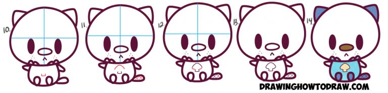 How to Draw Cute Kawaii Chibi Oshawott from Pokemon in Easy Step by ...
