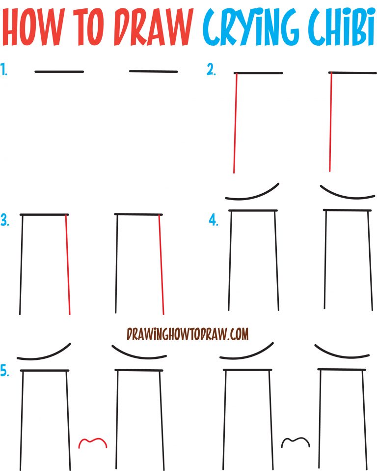How to Draw Sad and Crying / Weeping Chibi Expressions – Easy Step by ...