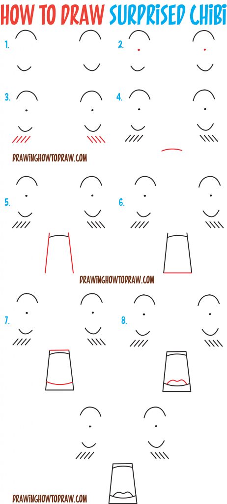 How to Draw Dazed / Confused / Surprised / Shocked / Scared Chibi ...