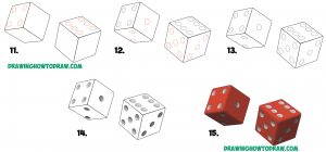 How to Draw Dice Rolling or Being Rolled with Easy Step by Step Drawing ...