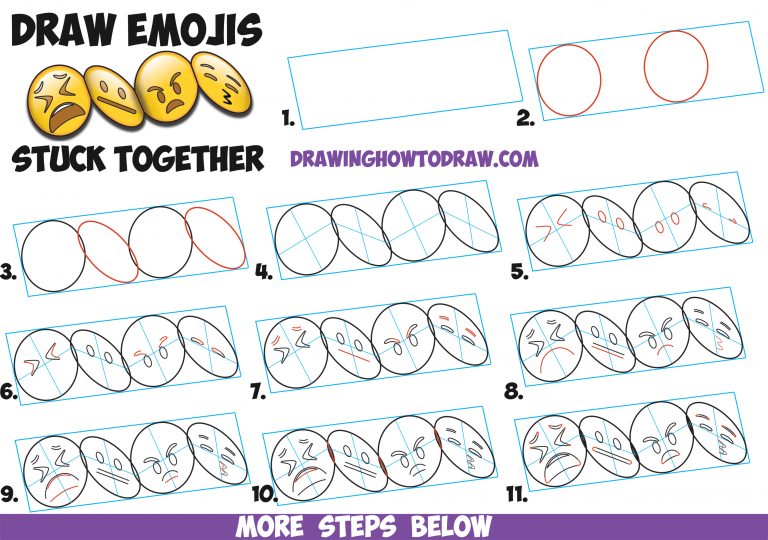 How to Draw Cool 3D Emojis Stuck Together in Accordion Fold Easy Step ...
