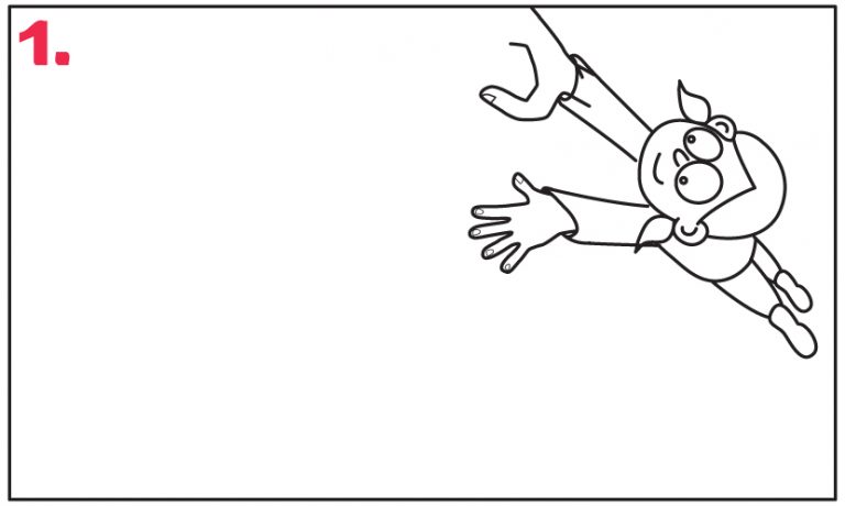 How to Draw a Cartoon Character Hanging Onto Edge of Curled / Folded ...