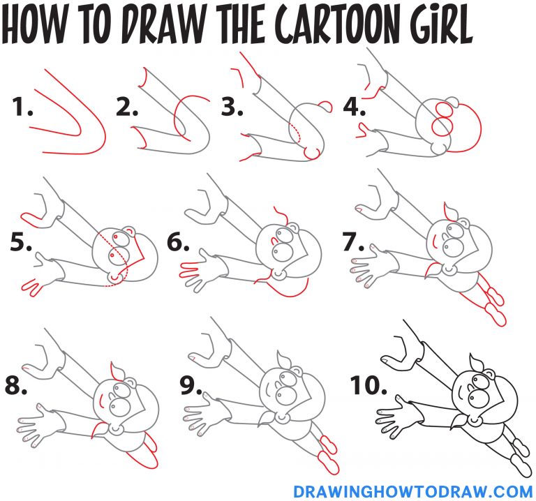 How to Draw a Cartoon Character Hanging Onto Edge of Curled / Folded ...