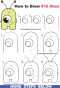 How to Draw Cute Cartoon Alien from Numbers “16” Easy Step by Step ...