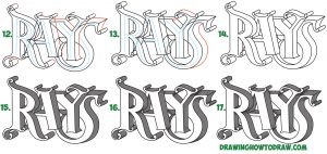 How to Draw 3D Fancy Curvy Letters Easy Step by Step Drawing Tutorial ...