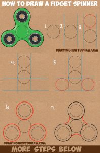 How to Draw a Fidget Spinner Easy Step by Step Drawing Tutorial for ...