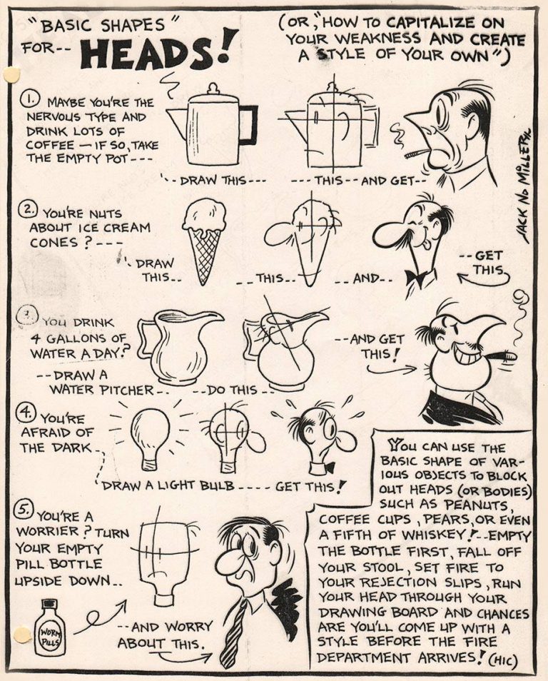 Learn How to Draw Cartoon Men Character’s Faces from Household Objects ...