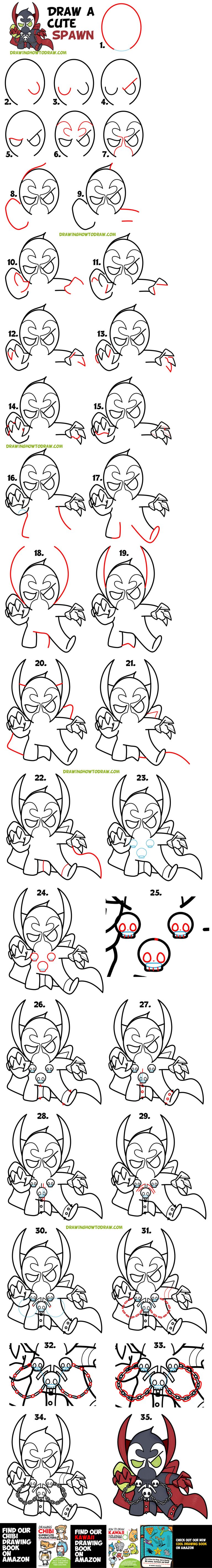 How to Draw a Chibi Spawn with Easy Step by Step Drawing Tutorial for ...