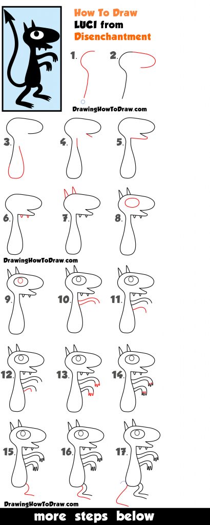 How to Draw Luci from Disenchantment Easy Step by Step Drawing Tutorial ...