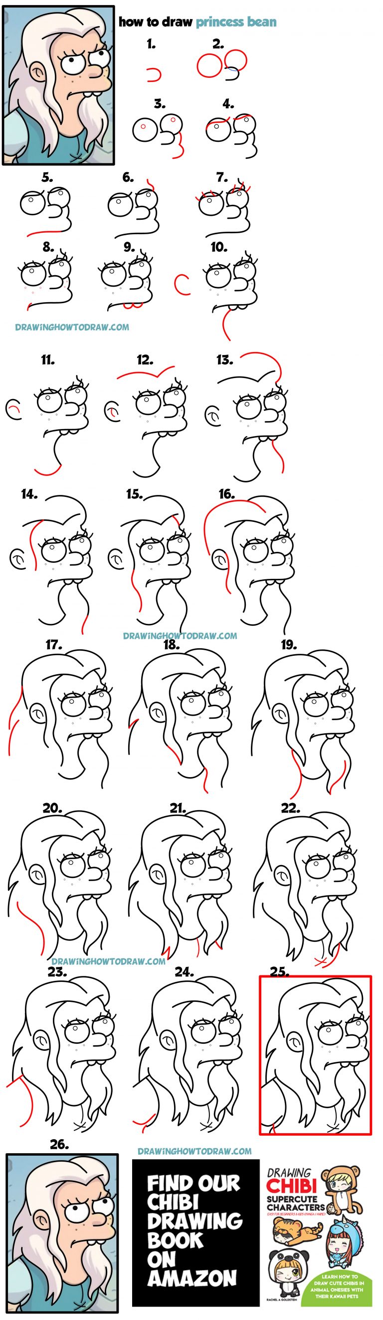 Learn How to Draw Princess Bean from Disenchantment Easy Step by Step ...