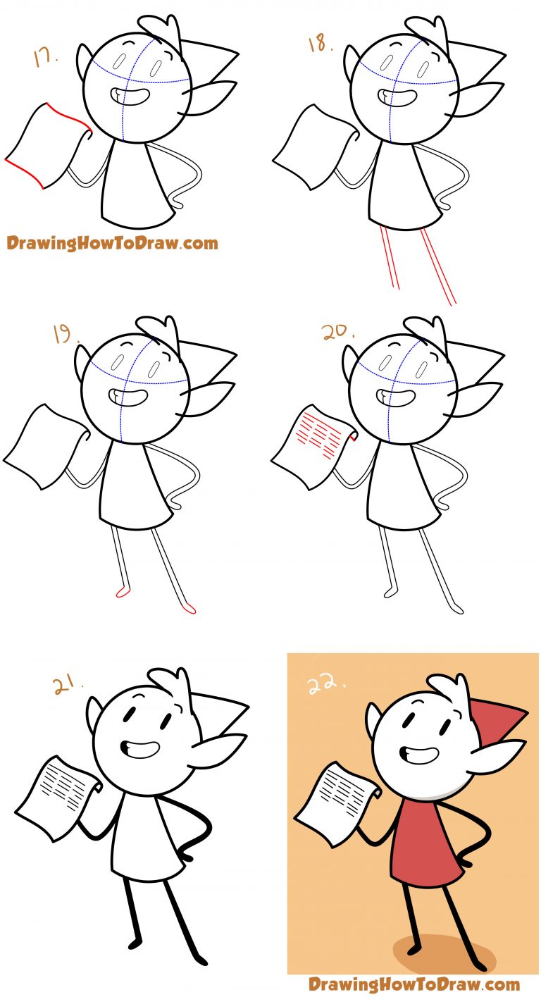 How to Draw Alfur the Elf from Hilda Easy Step by Step Drawing Tutorial ...