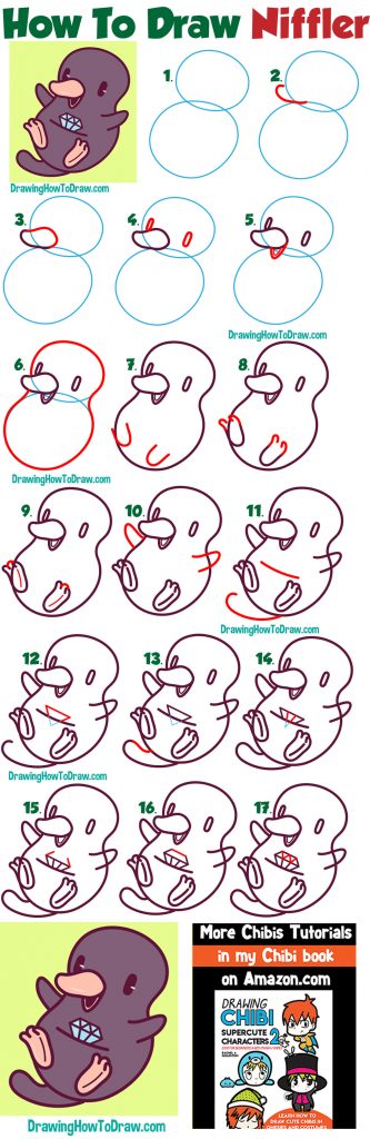 How to Draw a Cute Niffler from Fantastic Beasts (Chibi / Kawaii) Easy ...