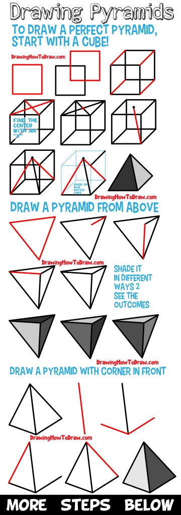 How to Draw Pyramids : Guide to Drawing Pyramids from Different Angles ...