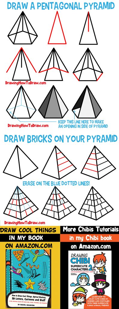 How to Draw Pyramids : Guide to Drawing Pyramids from Different Angles ...