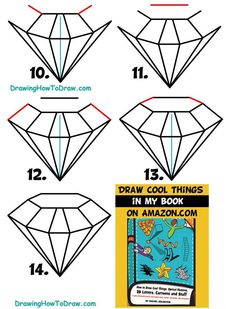How to Draw a Diamond Easy Step by Step Drawing Tutorial for Kids ...