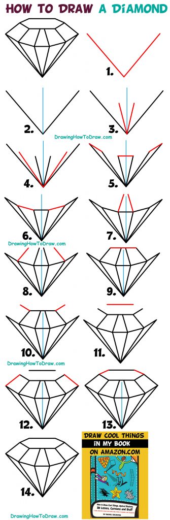 How to Draw a Diamond Easy Step by Step Drawing Tutorial for Kids ...