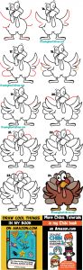 How to Draw a Cartoon Turkey for Thanksgiving Easy Step by Step Drawing ...
