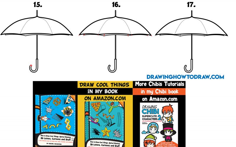 How to Draw an Umbrella Easy Step by Step Drawing Tutorial for ...