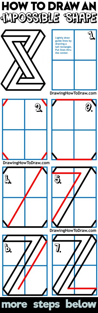 How to Draw a Cool Impossible Shape (Escher / Infinity Shape) Easy Step ...
