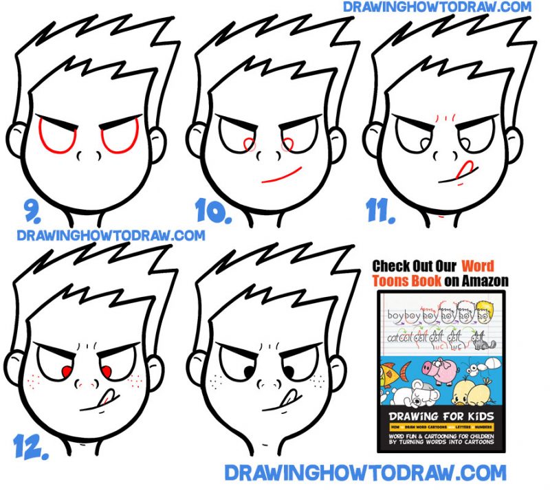 How to Draw a Silly Cartoon Face Trying to Touch Tongue to Nose Easy ...