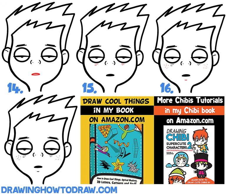 How to Draw Cartoon Facial Expressions : Drowsy, Tired, Feeling Sick ...