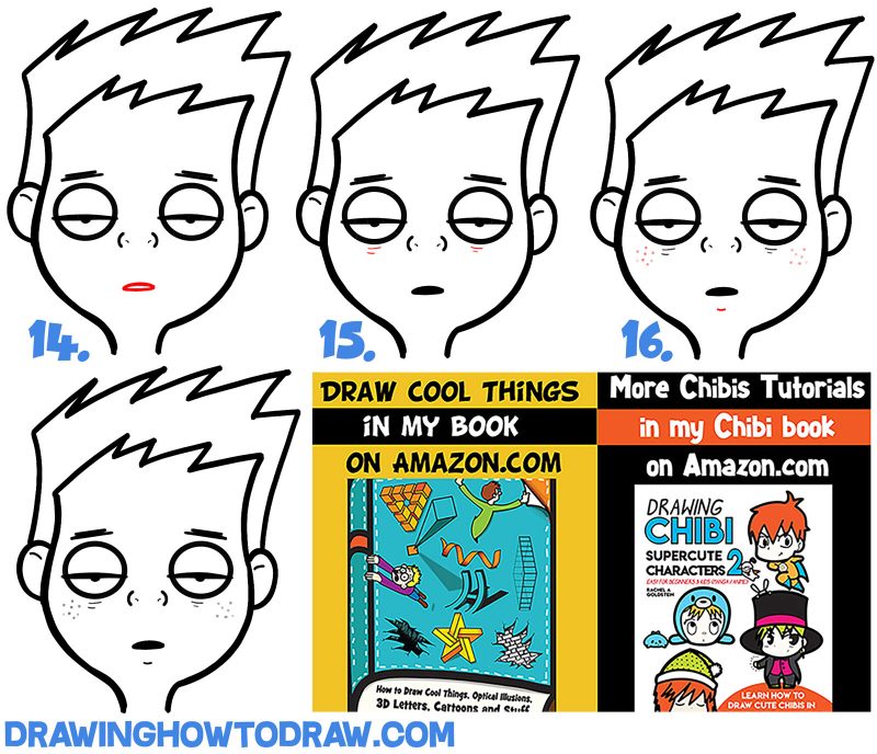 How to Draw Cartoon Facial Expressions : Drowsy, Tired, Feeling Sick ...